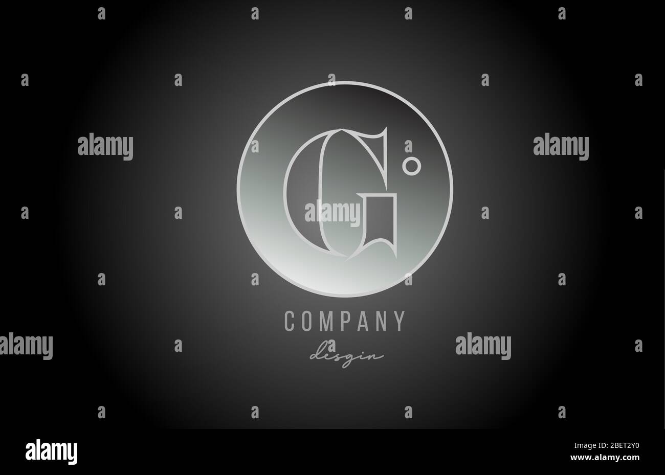 silver grey metal alphabet G letter logo design icon for business and ...