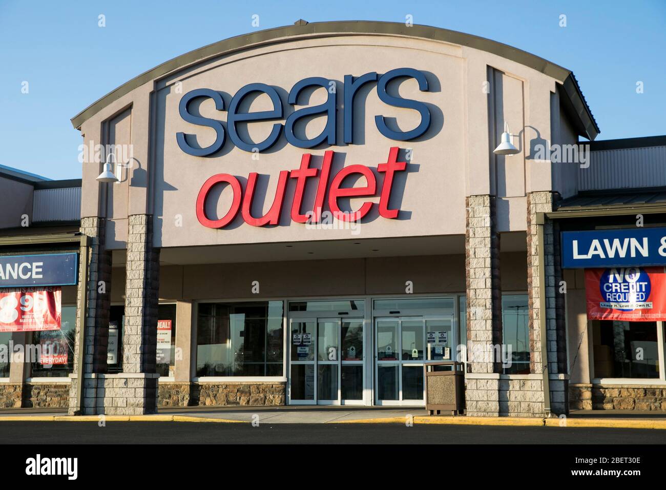 A logo sign outside of a Sears Outlet retail store location in Newark, Delaware on April 11 ...