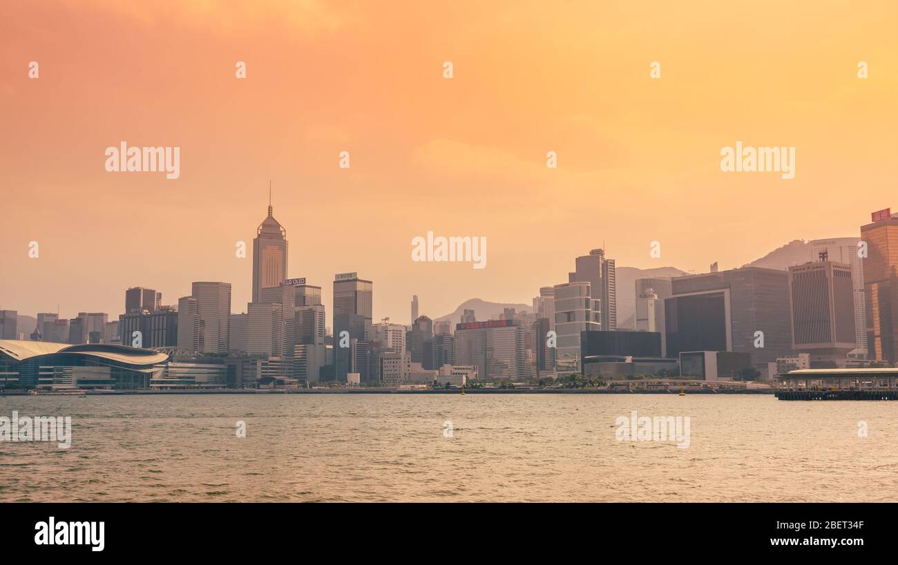 Hong Kong skyline, View From Victoria Harbour Stock Photo - Alamy
