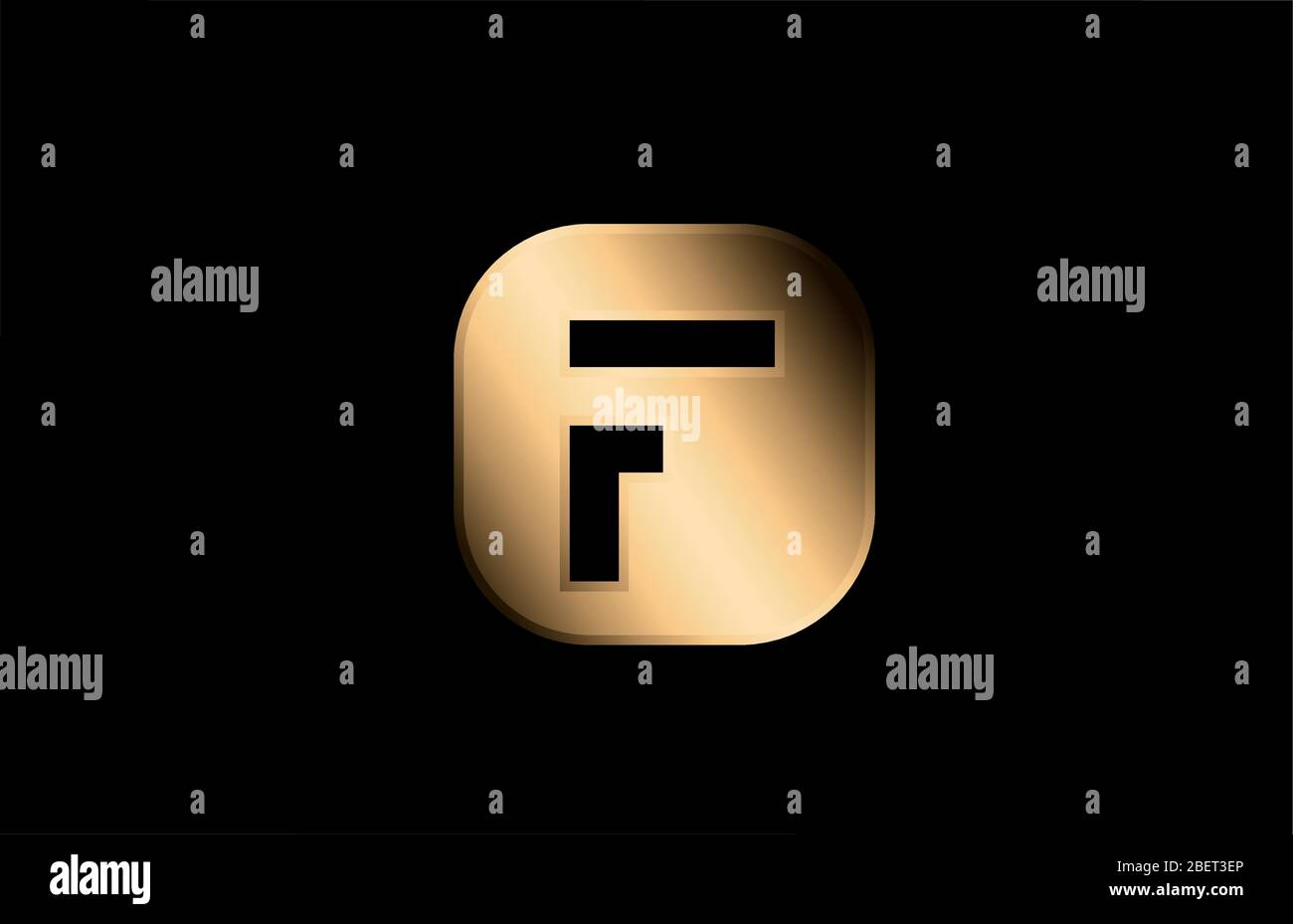 gold metal F alphabet letter logo icon design for business and company ...