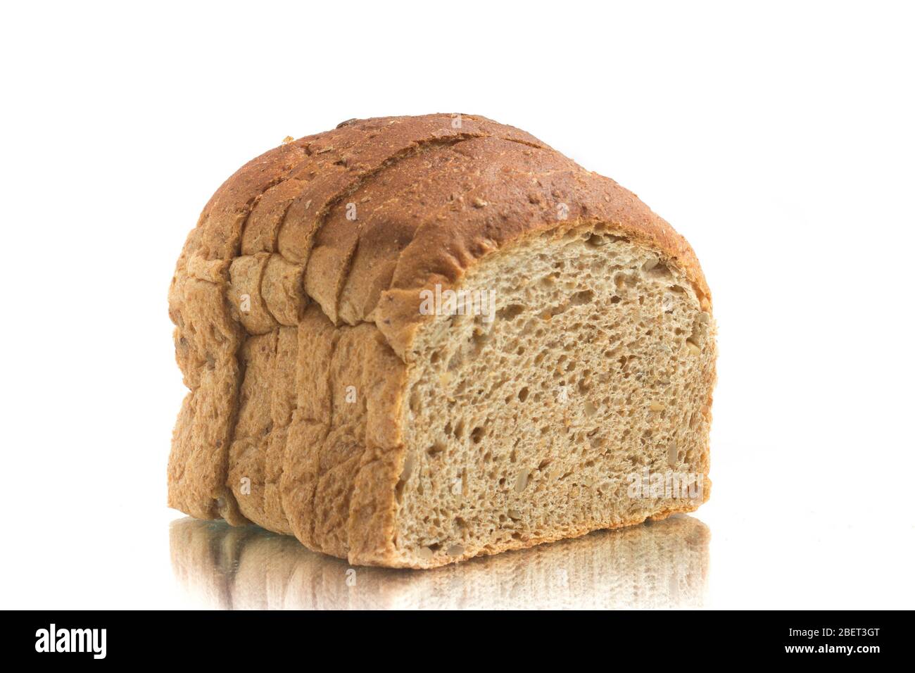 Integral Bread. Brown Bread in white background Stock Photo - Alamy