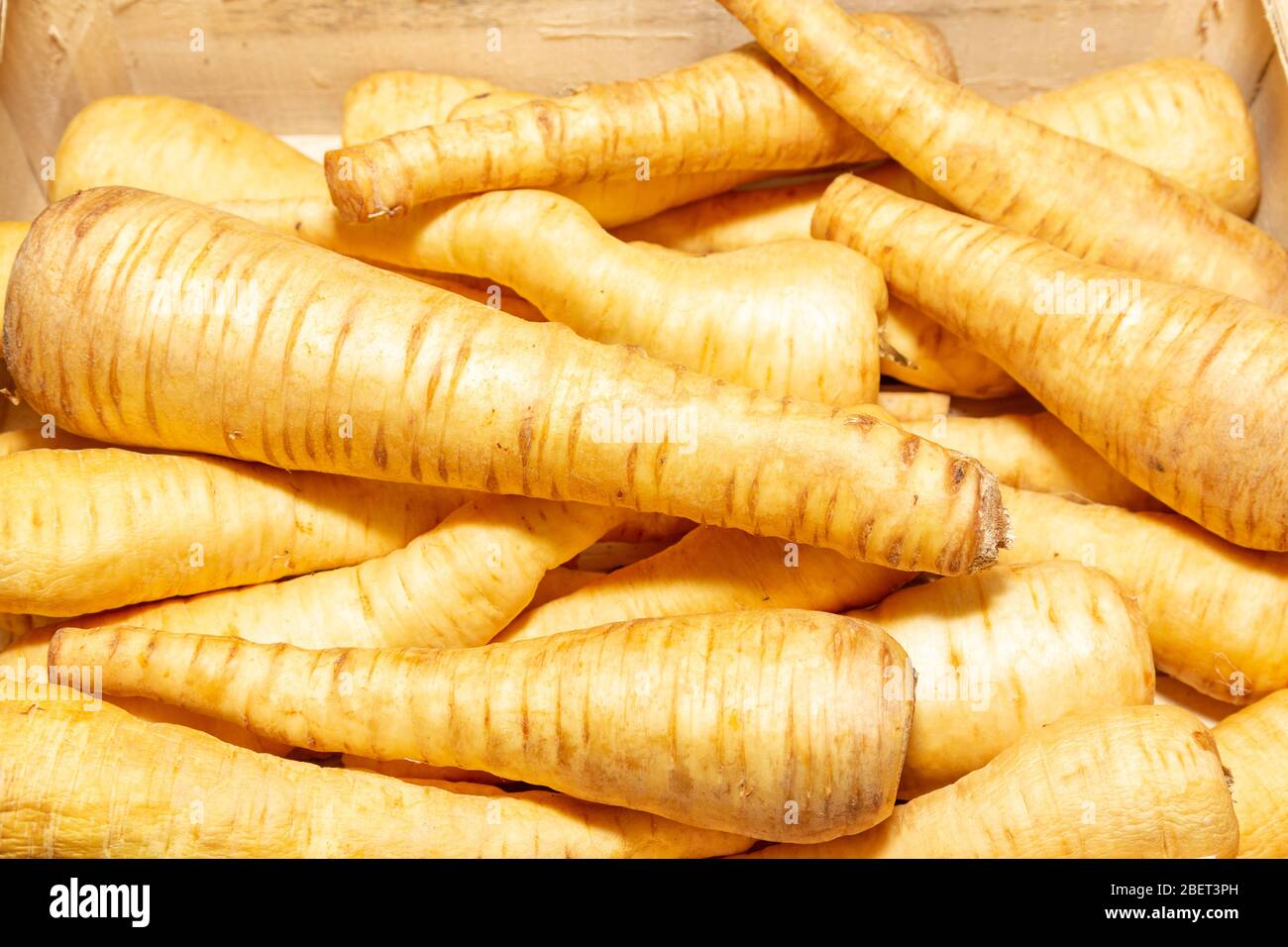 Pile of raw parsnips ready for cooking Stock Photo - Alamy