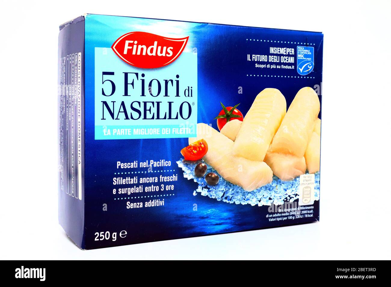 FINDUS Hake fillet. Findus is a frozen food brand of Nomad Foods Group ...