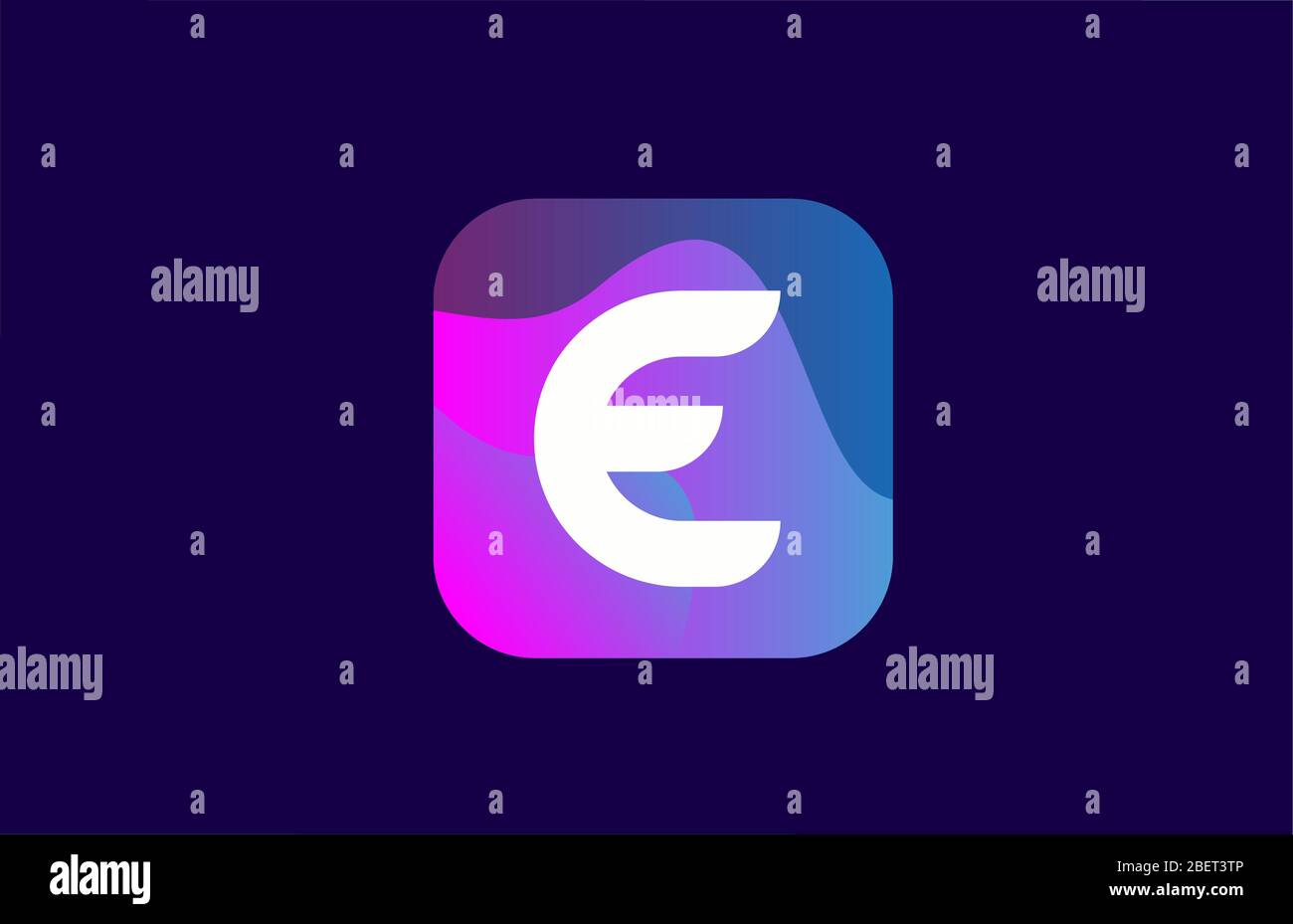 pink blue E alphabet letter logo icon design for company and business ...