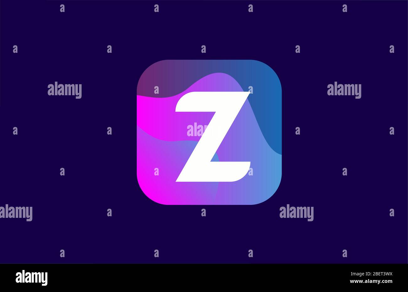 pink blue Z alphabet letter logo icon design for company and business ...
