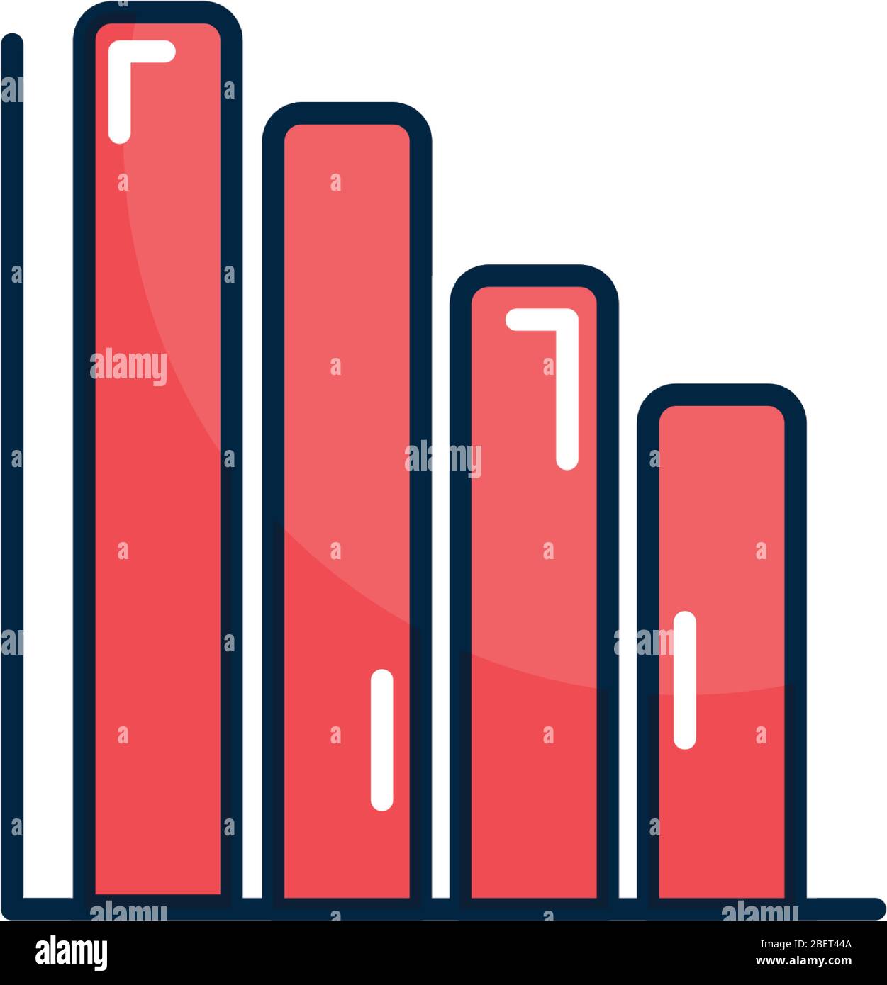 graphic bar chart icon over white background, line color style, vector ...