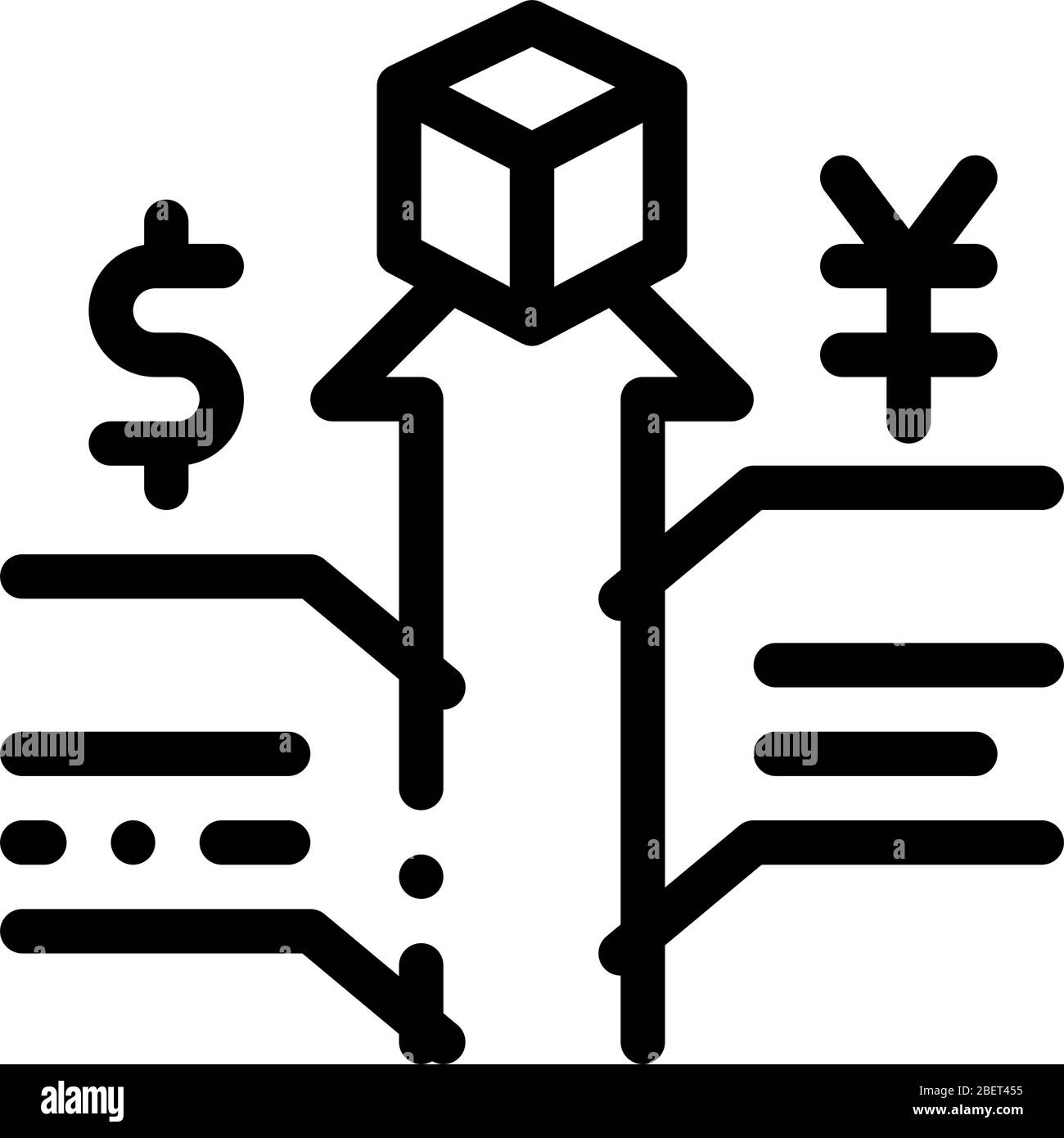 increase sales and exchange rates icon vector outline illustration ...