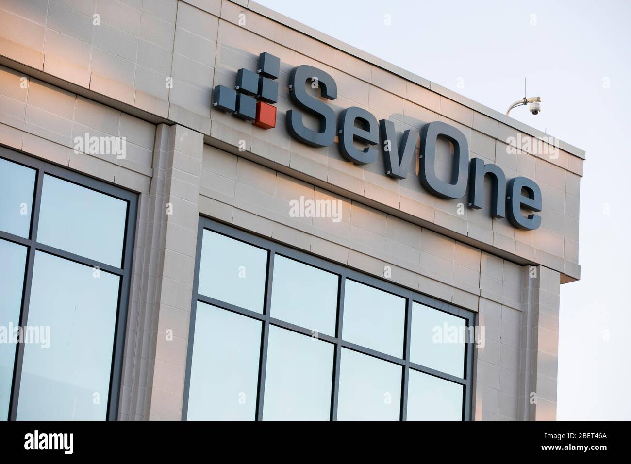 A logo sign outside of a facility occupied by SevOne in Newark, Delaware on April 11, 2020 Stock ...