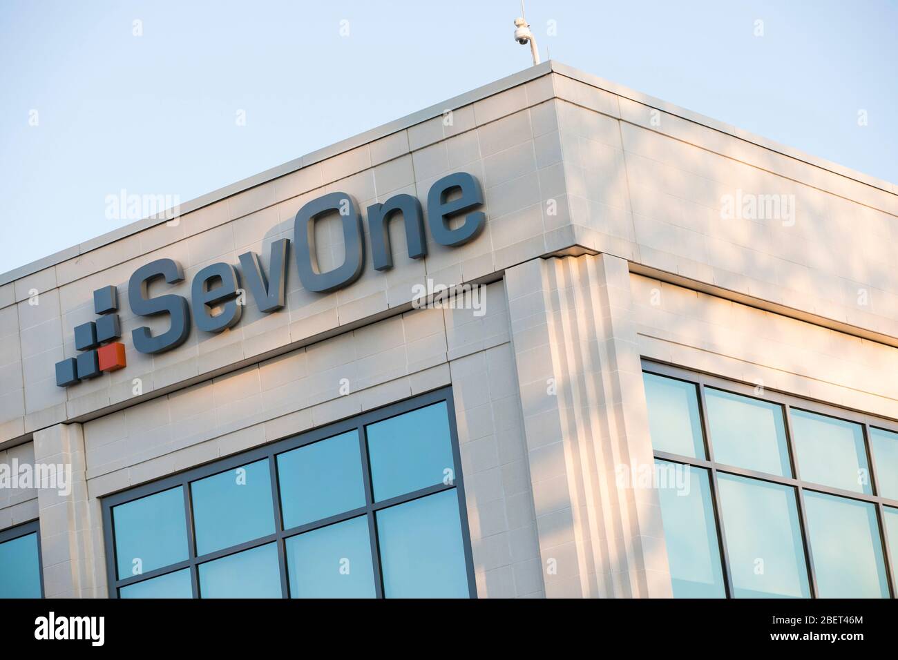 A logo sign outside of a facility occupied by SevOne in Newark, Delaware on April 11, 2020 Stock ...