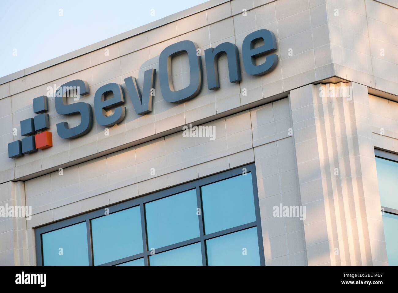 A logo sign outside of a facility occupied by SevOne in Newark, Delaware on April 11, 2020 Stock ...