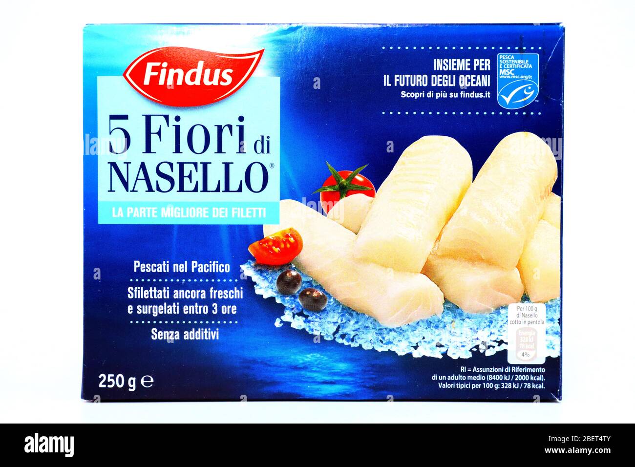 FINDUS Hake fillet. Findus is a frozen food brand of Nomad Foods Group ...
