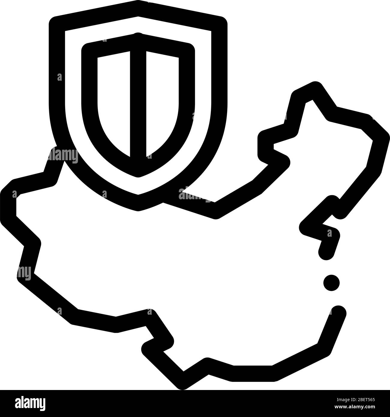 china on the map icon vector outline illustration Stock Vector Image ...