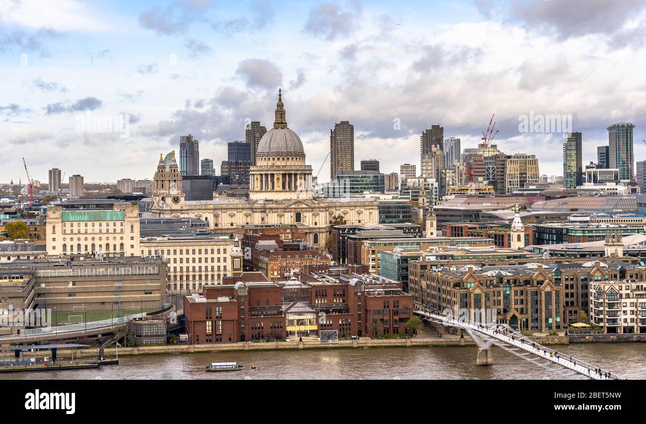 aerial view of London city skyline and modern buildings,UK Stock Photo ...