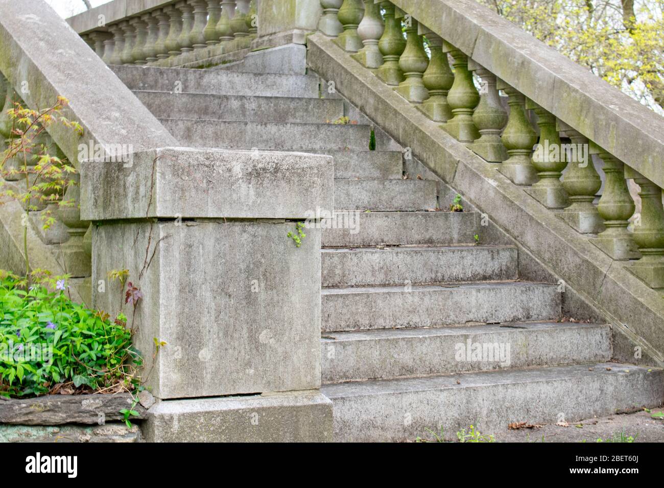 Detailed Stone Steps Leading Up to an Estate From a Grassy Area Stock ...