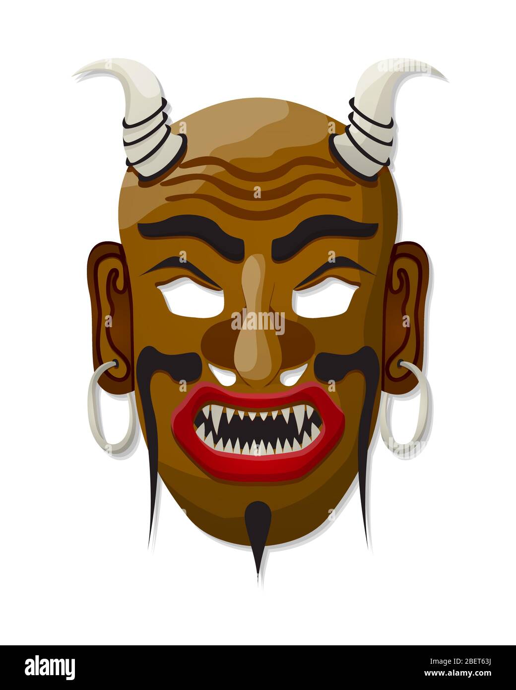 Horned tribal mask, vector illustration Stock Vector Image & Art - Alamy