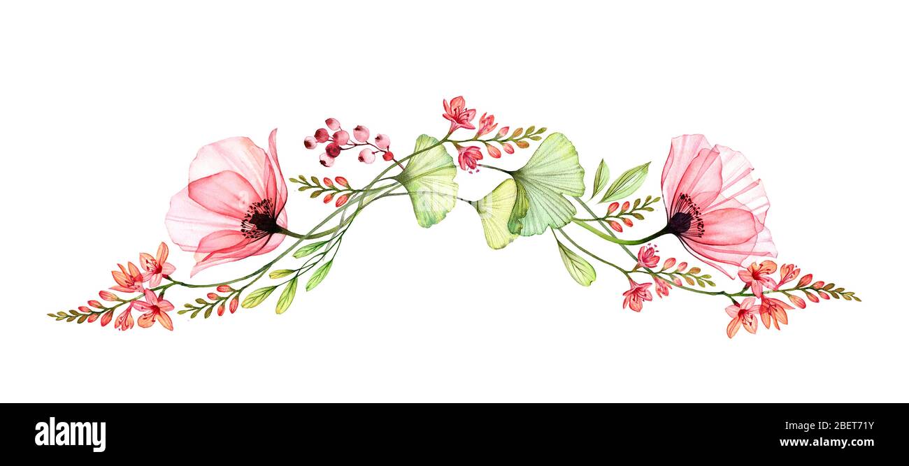 Watercolor Flower Border High Resolution Stock Photography and Images ...