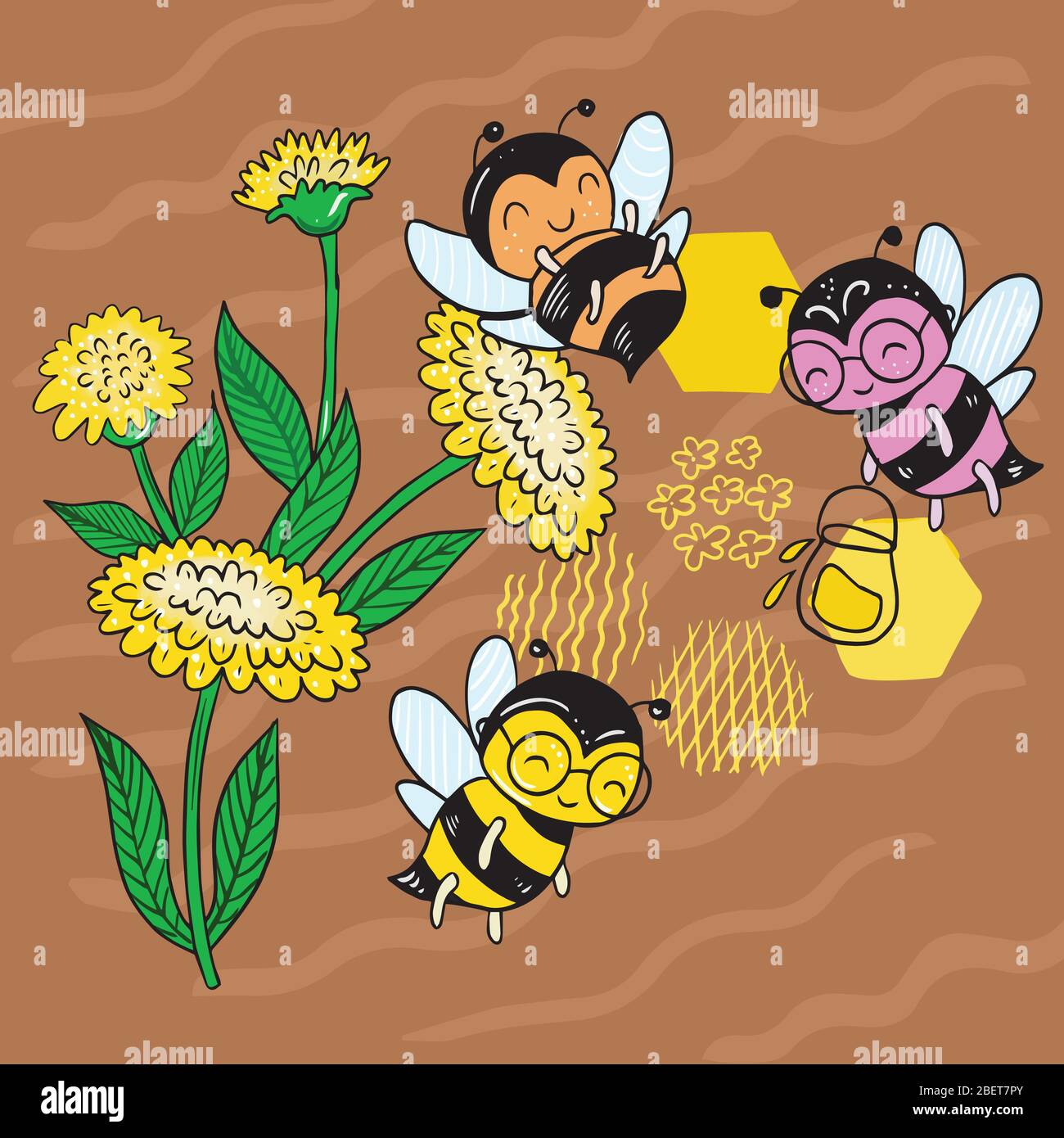Illustration of a bee hi-res stock photography and images - Alamy