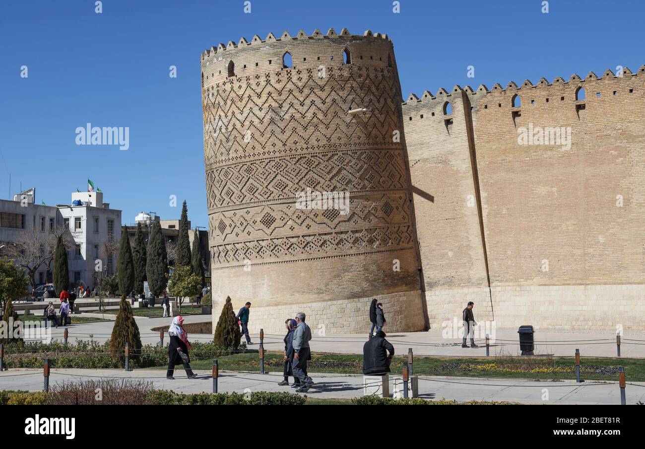 Leaning tower of the Arg of Karim Khan or Karim Khan Citadel in Shiraz ...