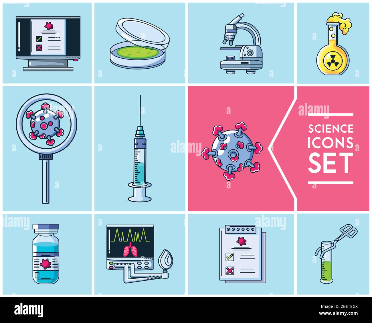 set of icons laboratory research vector illustration design Stock ...