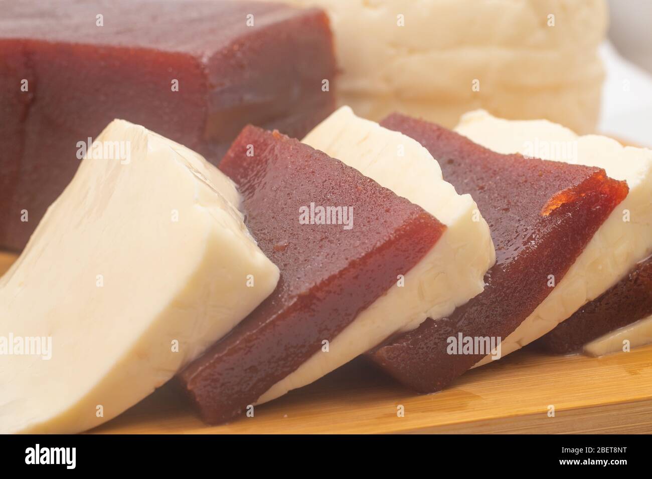 Brazilian Minas Cheese with Goiabada, Guava Dessert on white background ...