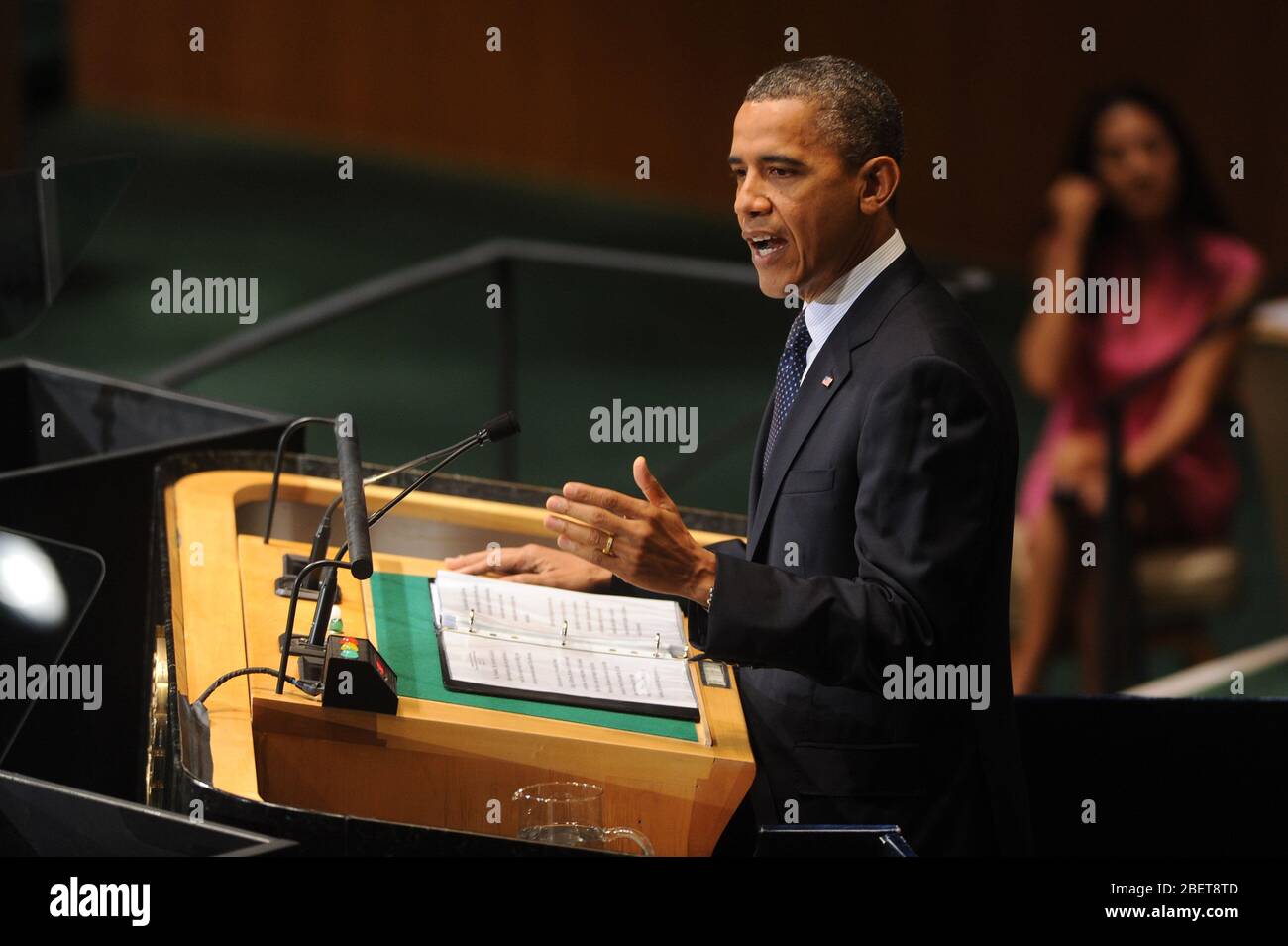 NEW YORK, NY - SEPTEMBER 25: US President Barack Obama addresses the ...
