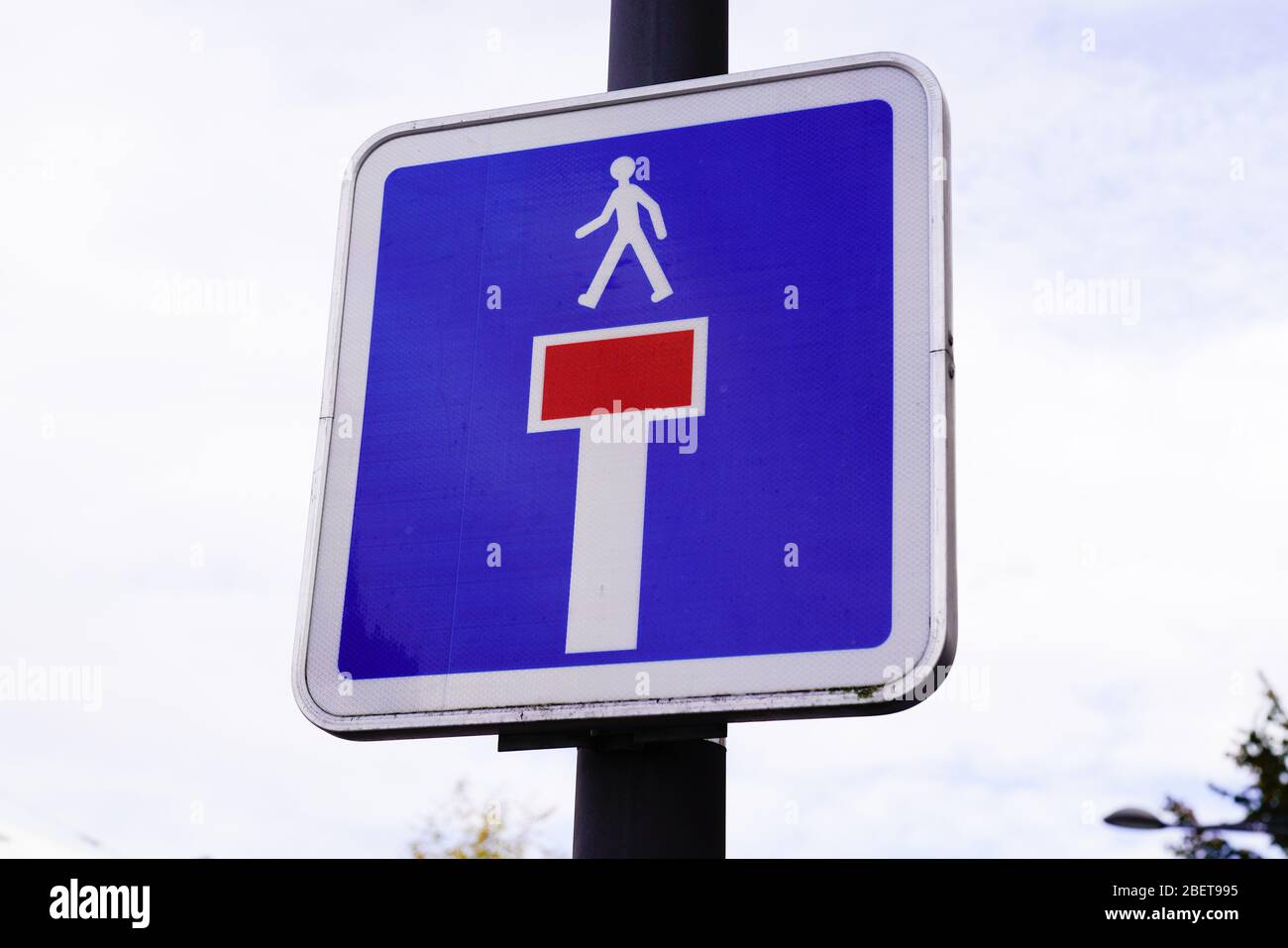 No through road except for pedestrians French street sign Stock Photo ...
