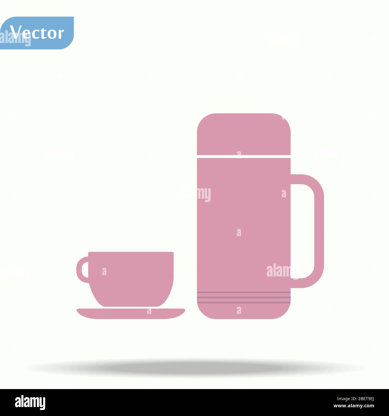 Pink thermo icon vector. thermo sign on white background. thermo icon ...