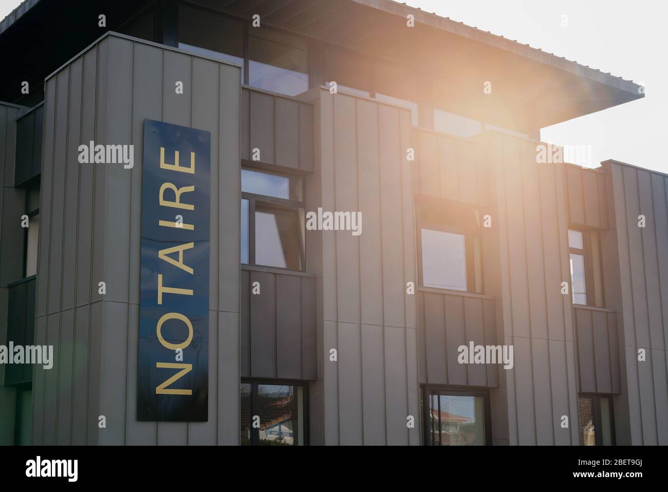 notary board sign plate in building office for french Notaire Stock ...