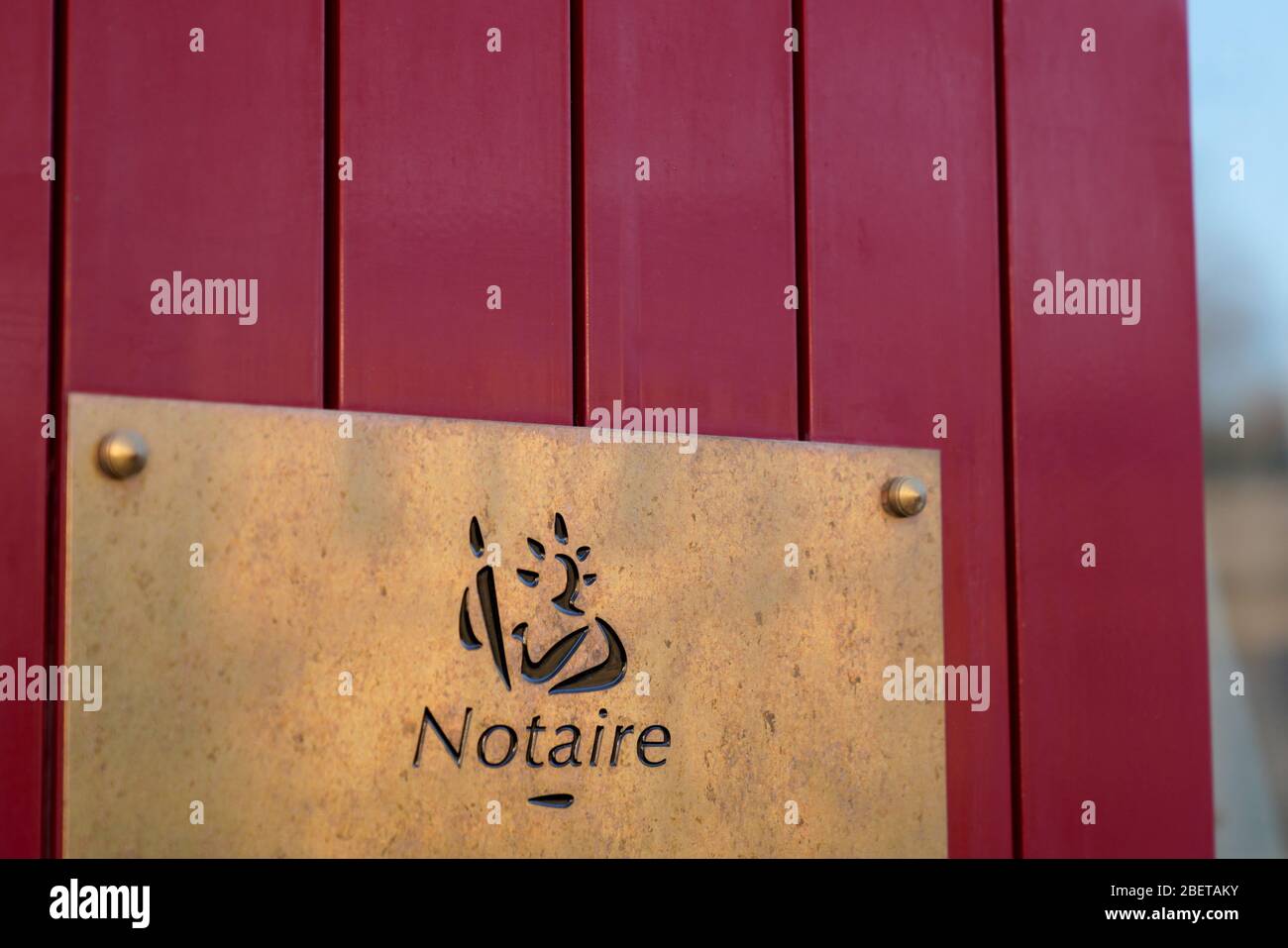 notary board sign golden logo entrance building office for french ...