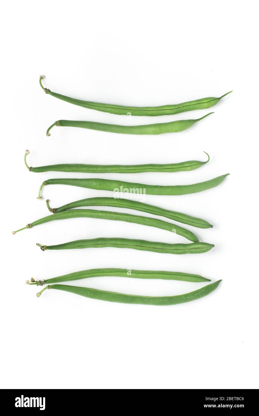 Green Beans Pods. Slim isolated on white background Stock Photo - Alamy