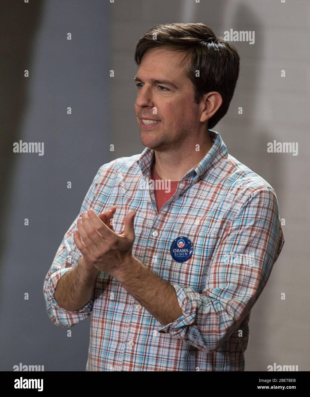LAS VEGAS, NV - October 26: Ed Helms pictured as Michelle Obama speaks ...