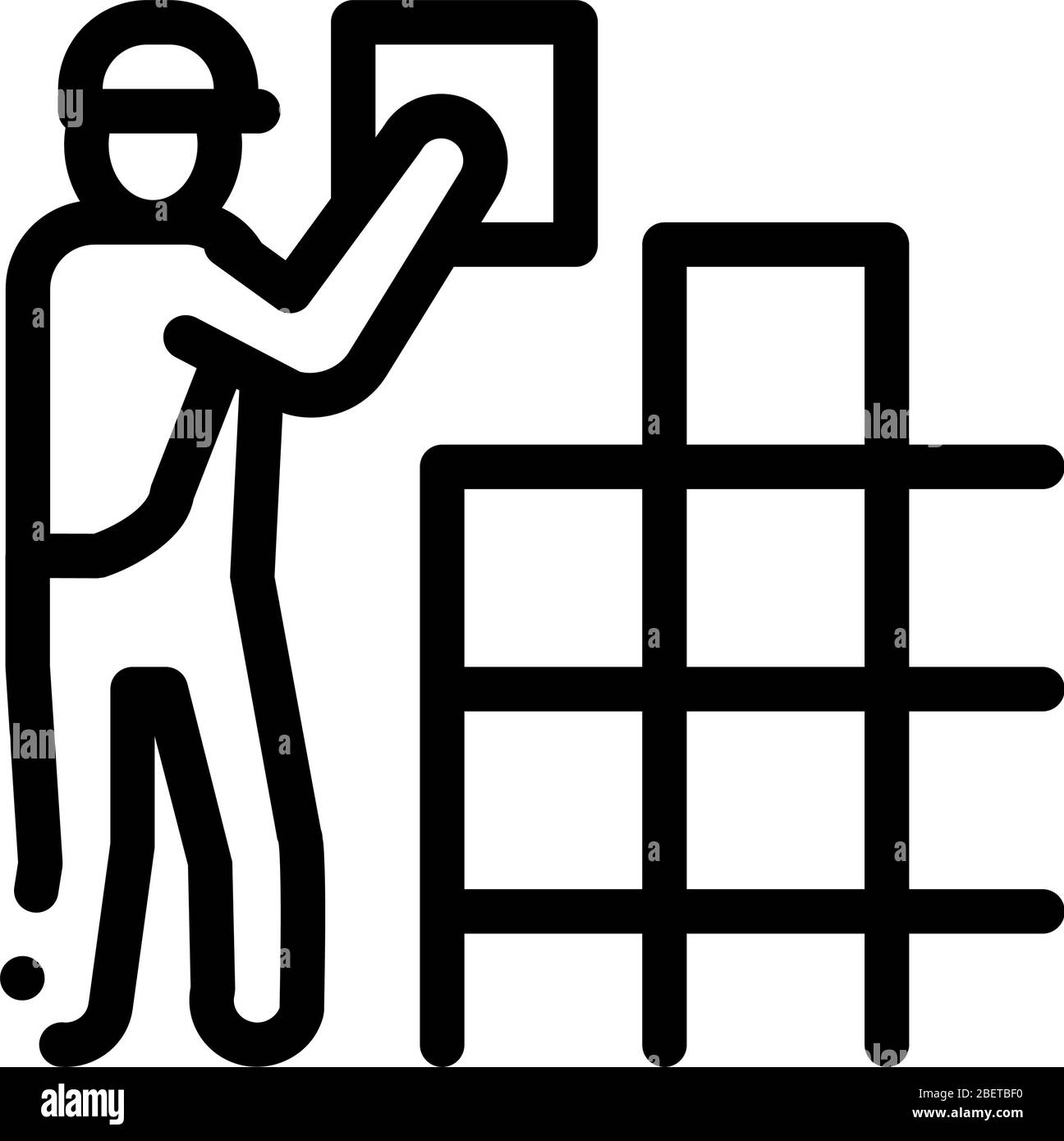 tile stacker icon vector outline illustration Stock Vector Image & Art ...