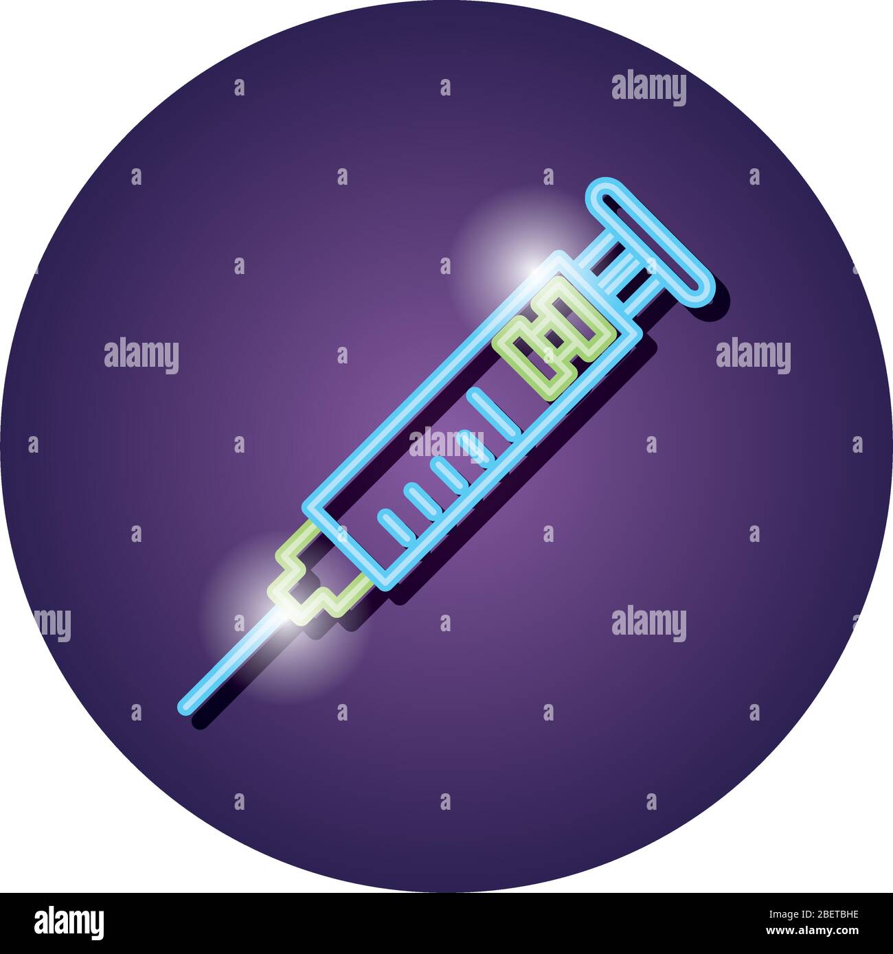 medical syringe in neon light vector illustration design Stock Vector ...