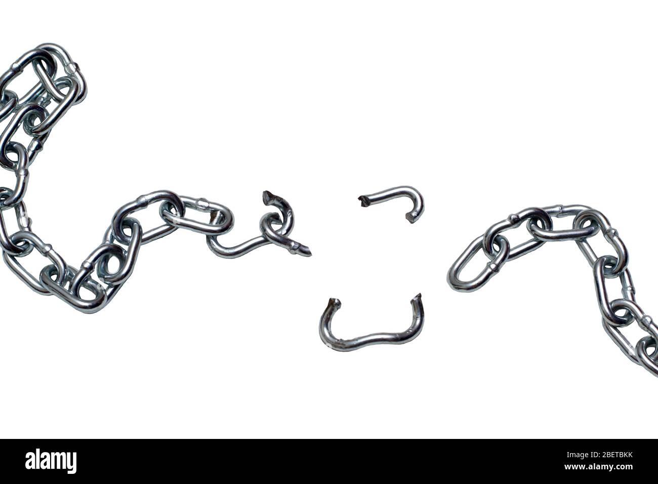 Photo of broken metallic chain isolated on white background Stock Photo ...