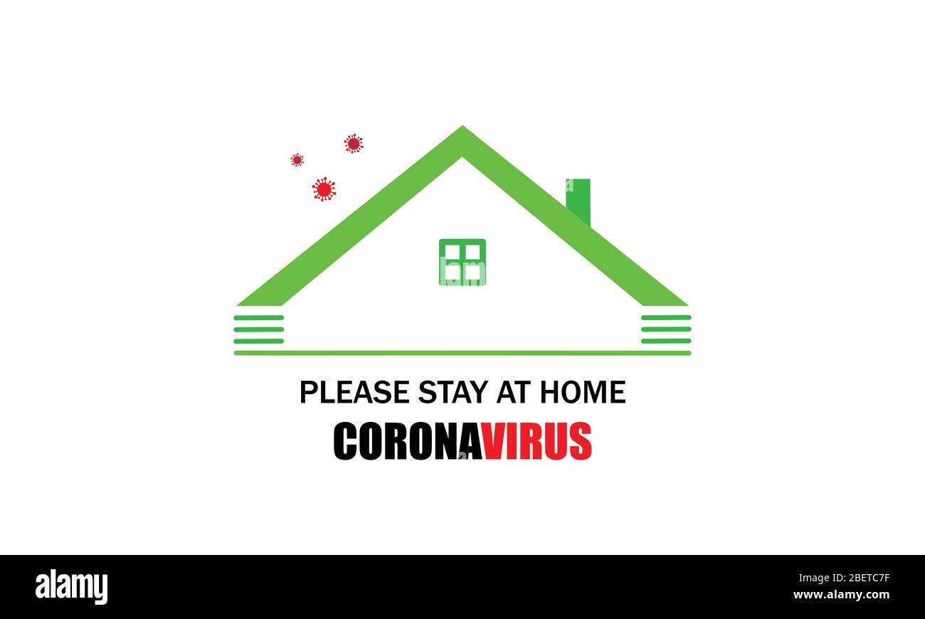 please stay at home icon, symbol icon, coronavirus coved-19, house icon ...