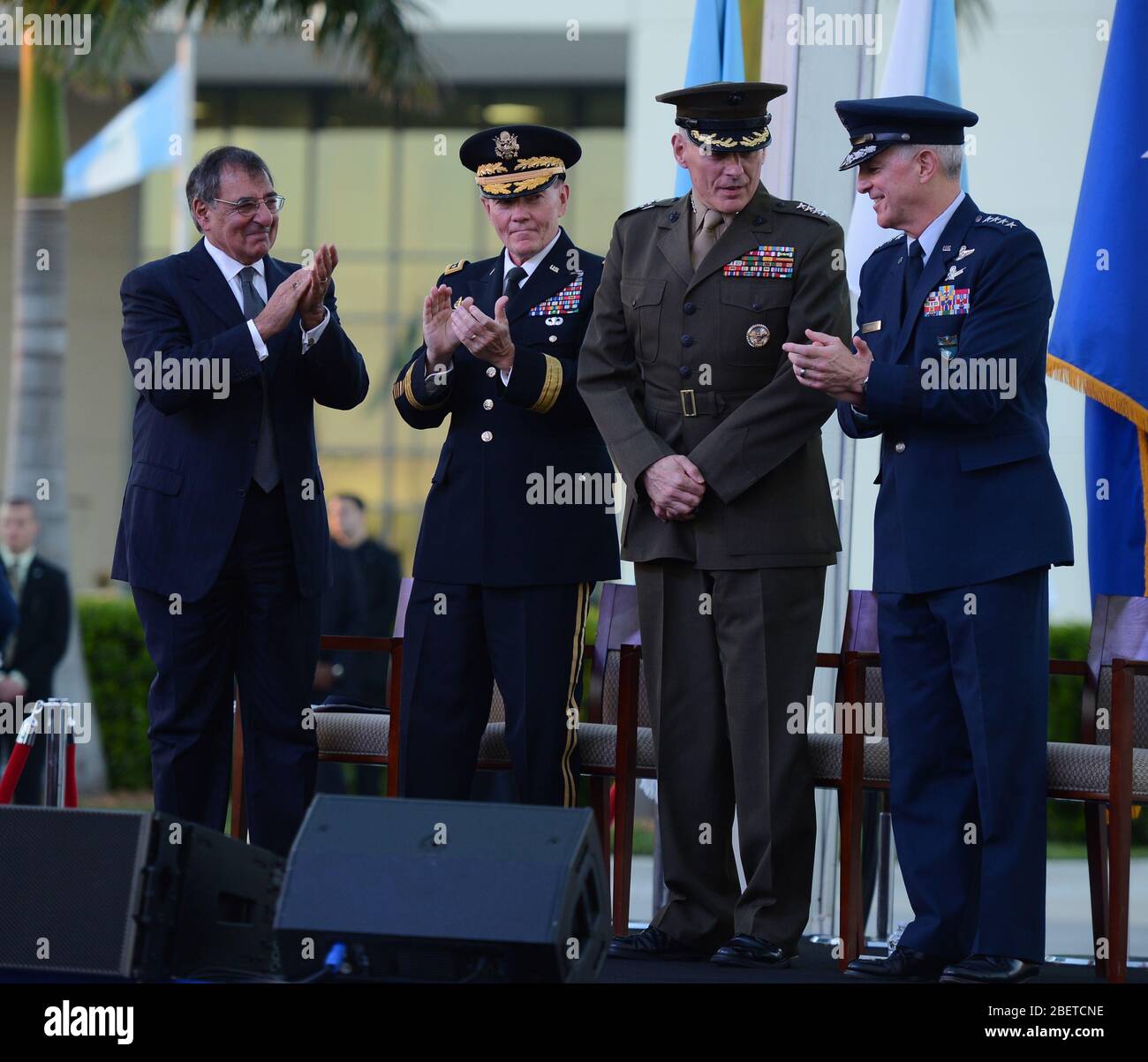 MIAMI, FL - NOVEMBER 19: Sec of Defence Leon Panetta, General Martin E ...