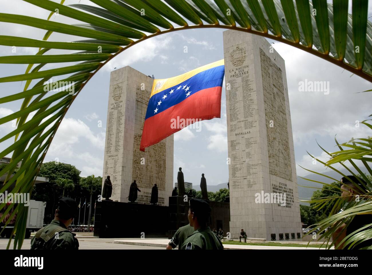 The Venezuelan flag is seen during a military parade in Caracas ...