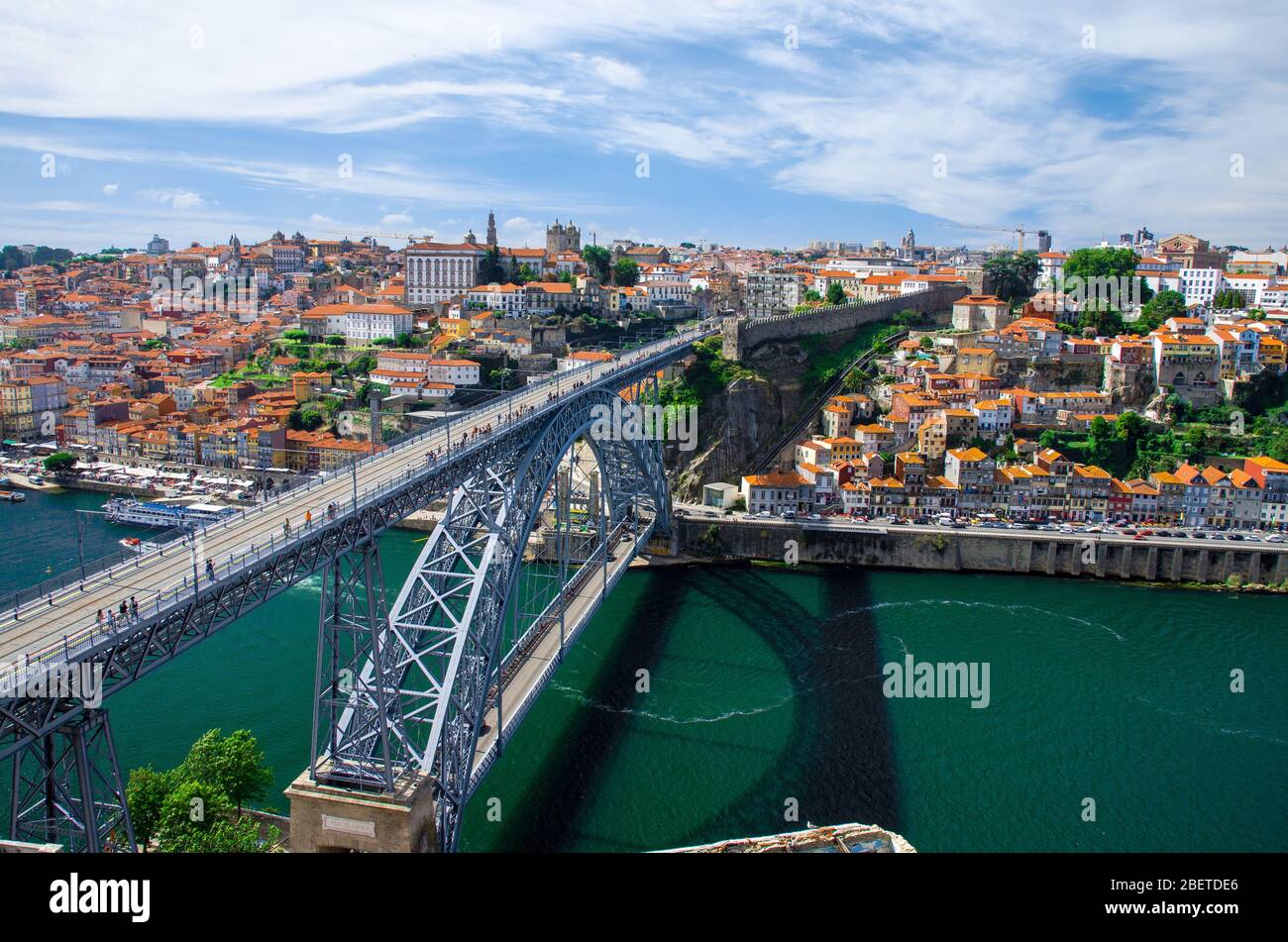 Portugal Porto panorama, panoramic view of The Eiffel Bridge, Ponte Dom ...