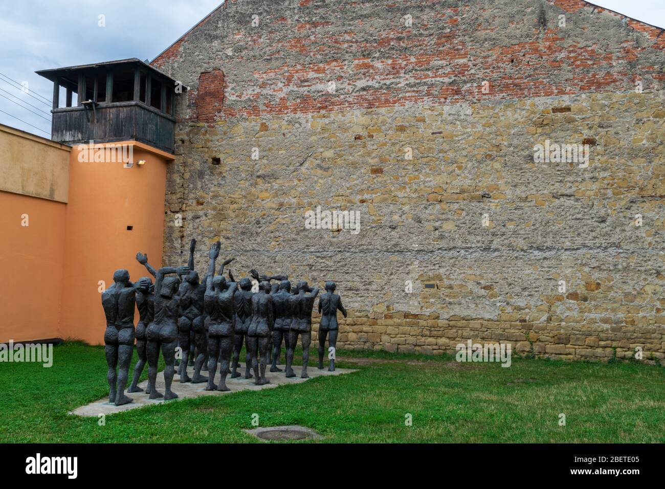 Statues in the yard of the communist prison from Sighetu Marmatiei ...