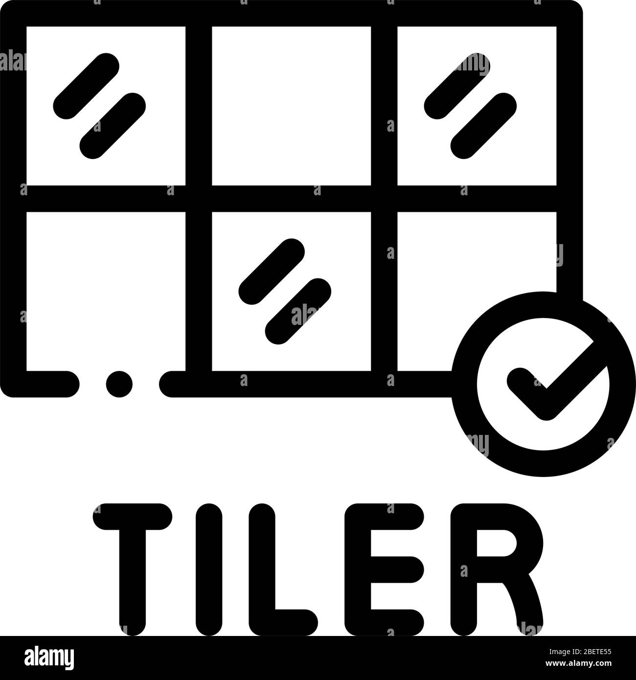 laying tiles icon vector outline illustration Stock Vector Image & Art ...