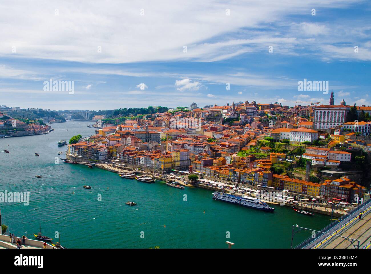 Portugal, Douro river, wonderful panoramic view of Porto, tourist ...