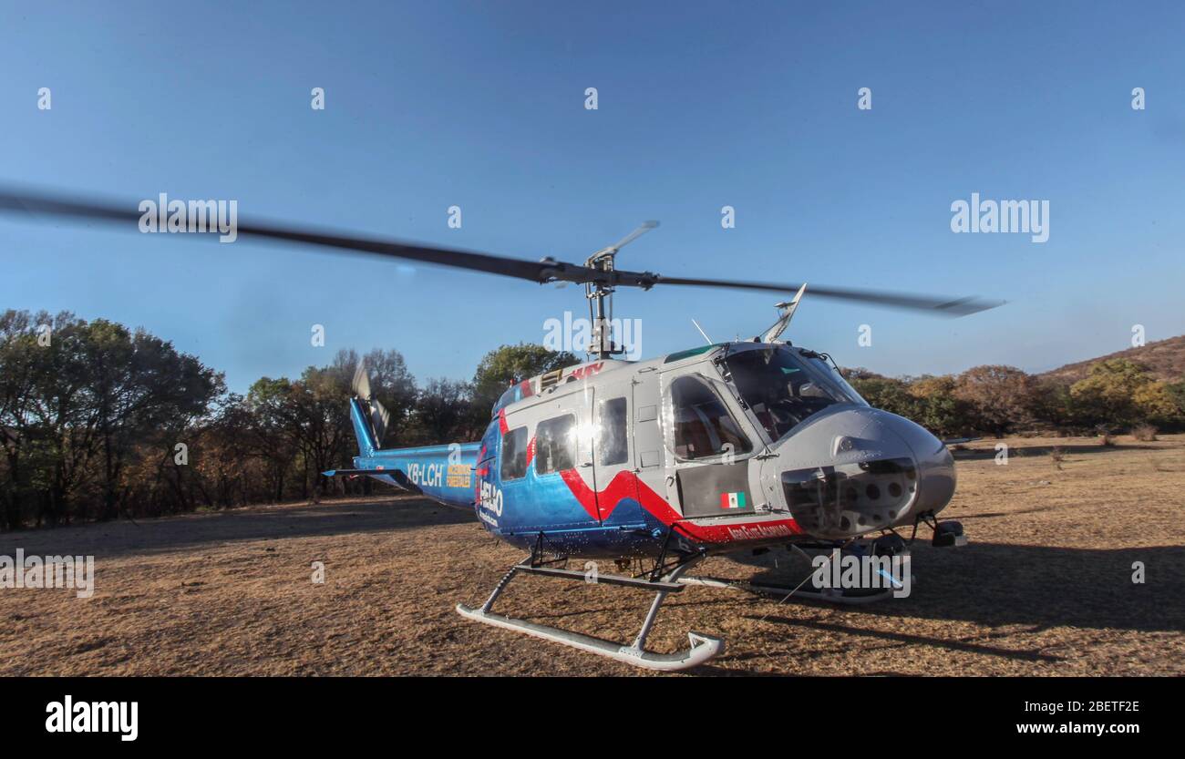Helicopter used by the Conafor, National Forestry Commission to fight ...
