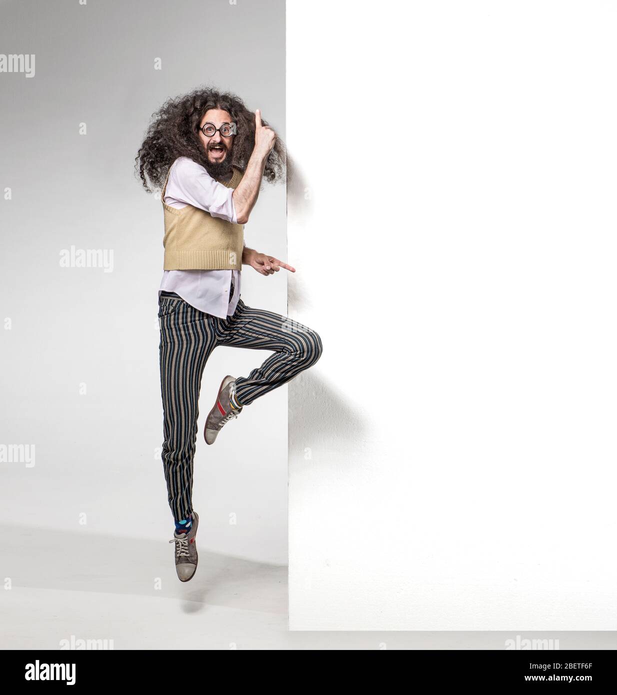 Happy eccentric man beard hi-res stock photography and images - Alamy