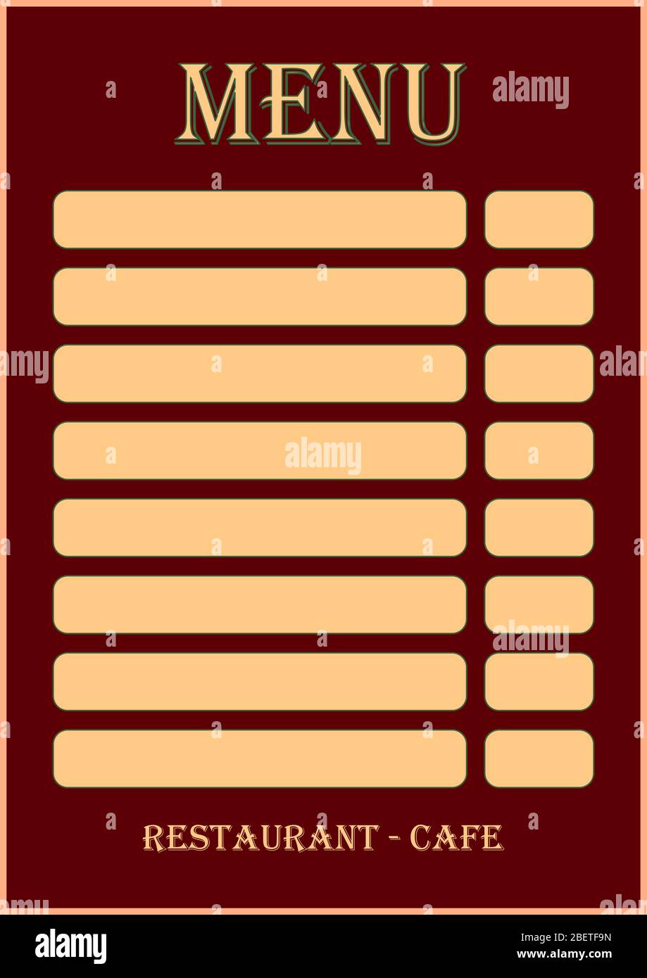 Template for text for a restaurant or cafe menu Stock Vector Image ...