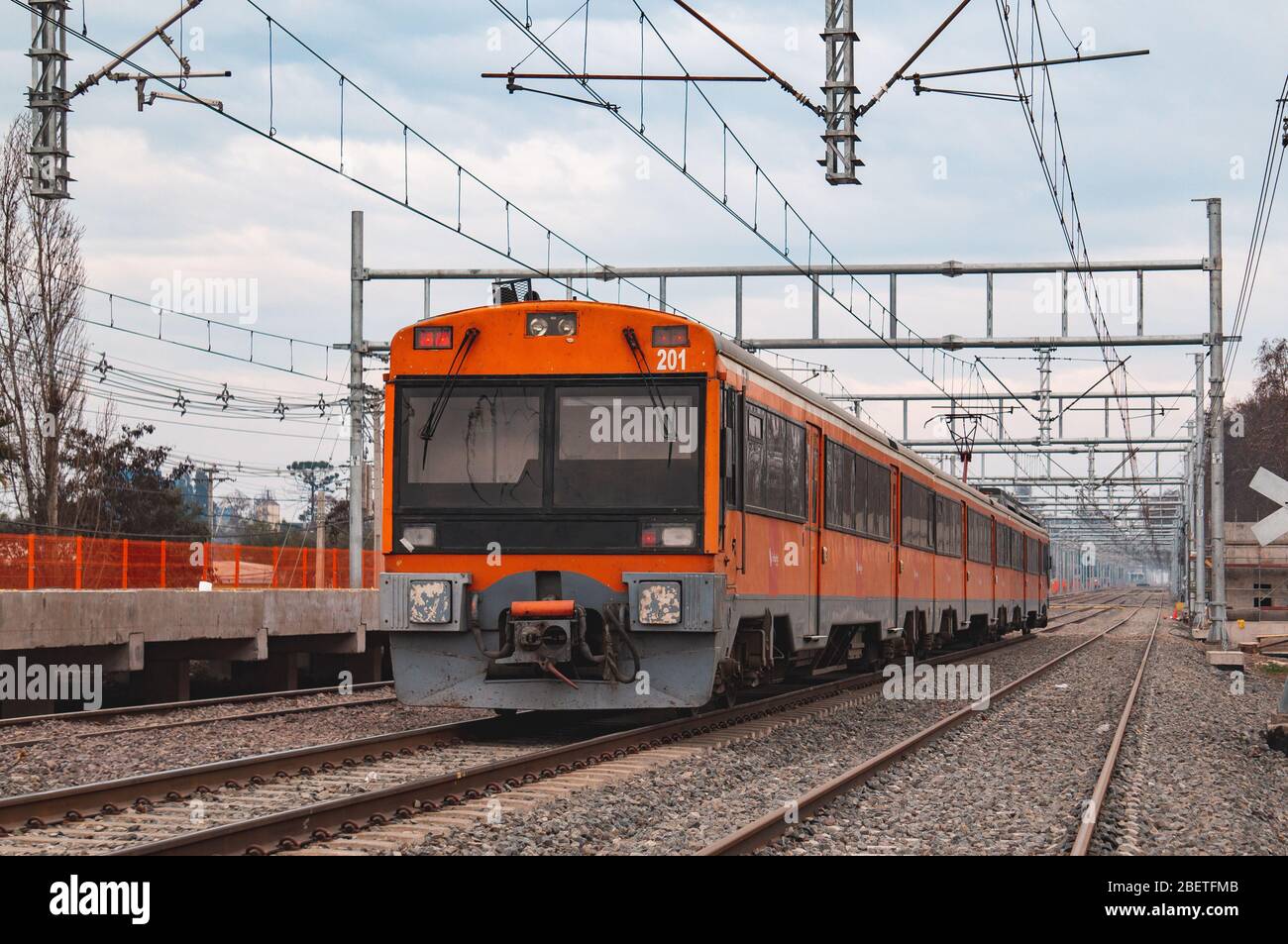 SANTIAGO, CHILE - JULY 2016: A long distance train in Santiago Stock ...