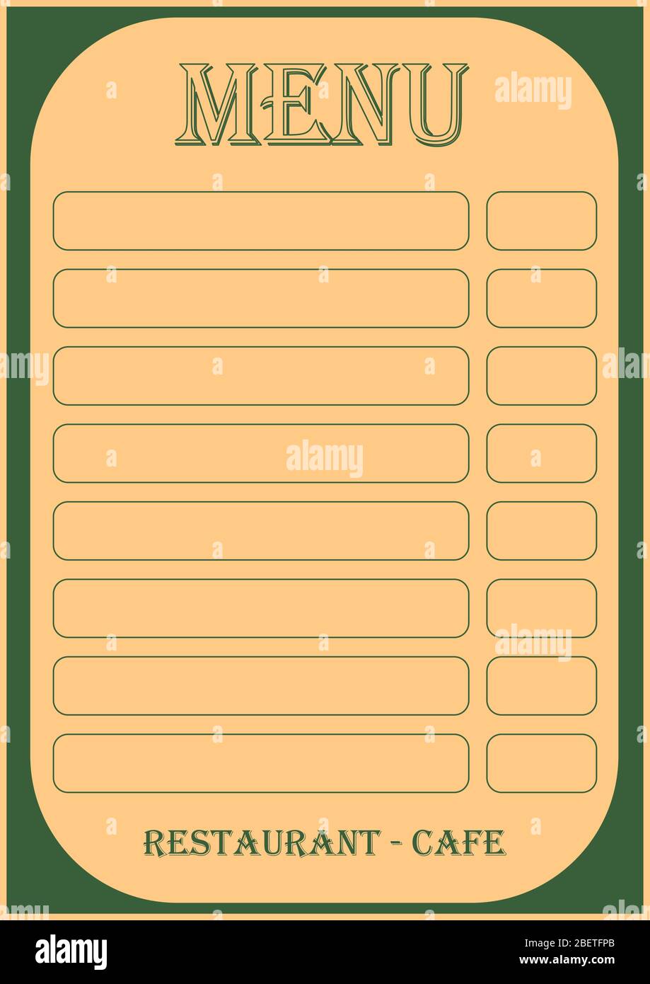 Template for text for a restaurant or cafe menu Stock Vector Image ...