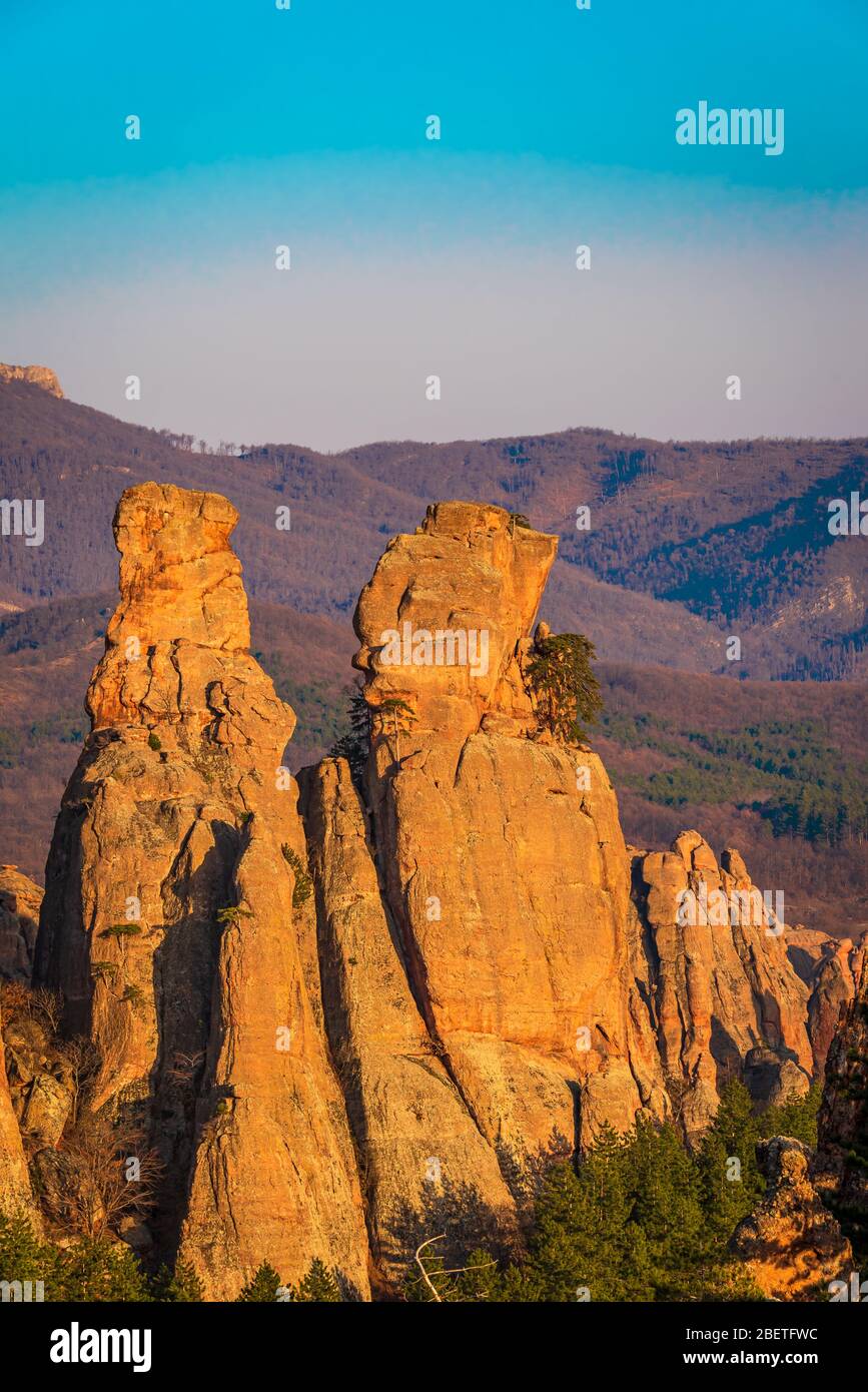 Fantastic sandstone rock formations on the western slope of the Balkan ...