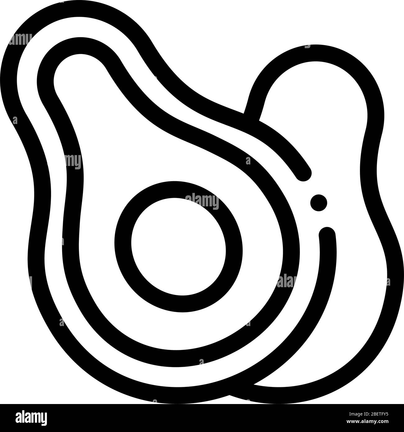 cut avocado icon vector outline illustration Stock Vector Image & Art ...