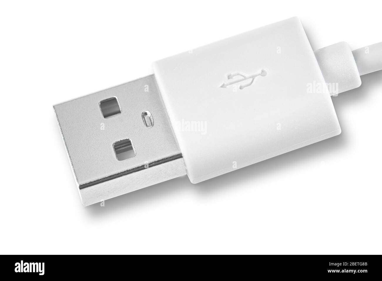 Close up white USB cable plug isolated on white background Stock Photo ...