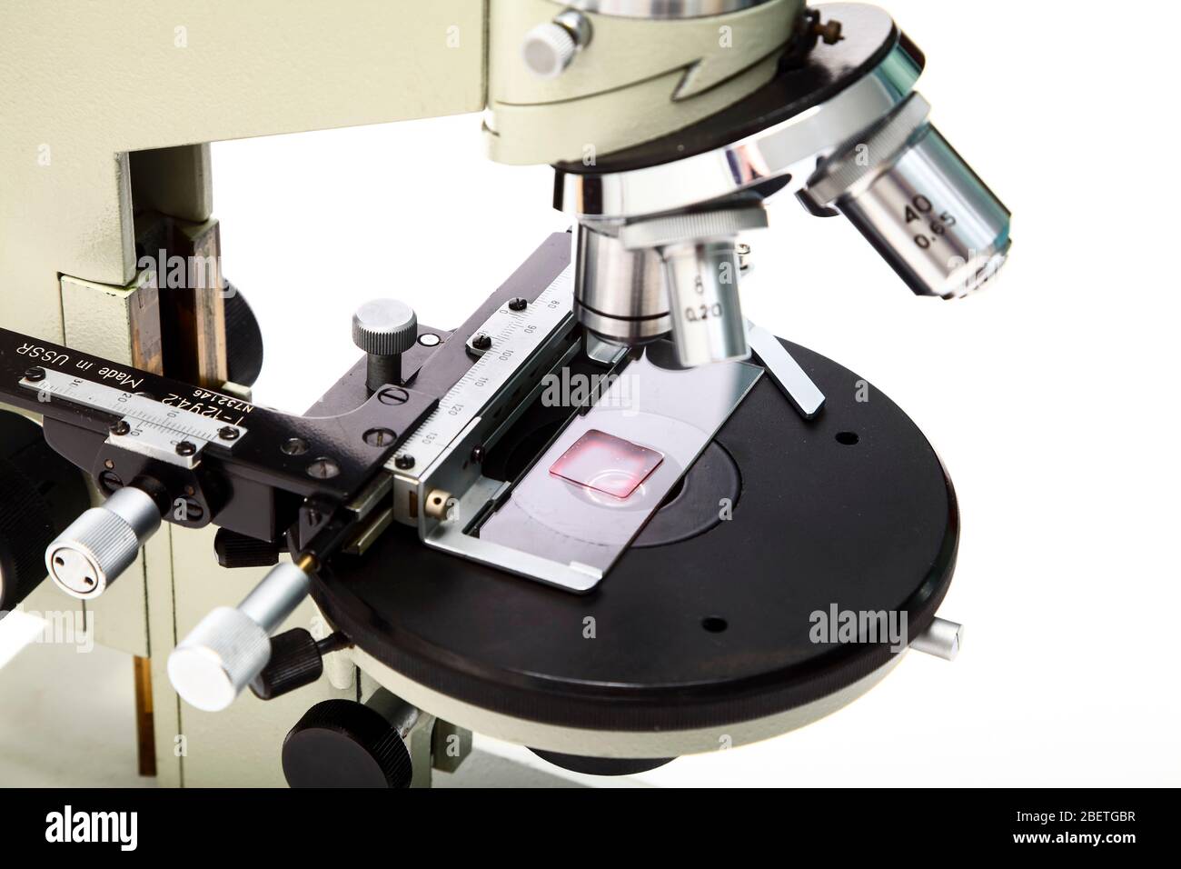 Vintage Russian Lomo Biolam laboratory microscope Stock Photo - Alamy
